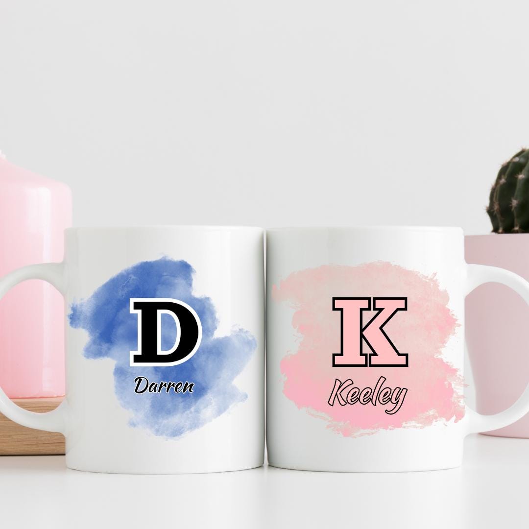 Personalised Initial & Name Mug – Custom Travel or Standard Mug - Etsy