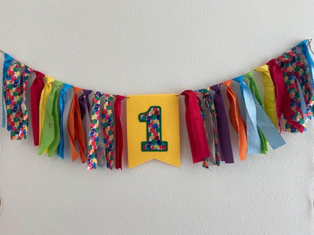 Very Hungry Caterpillar Birthday High Chair Banner One Birthday Banner ...