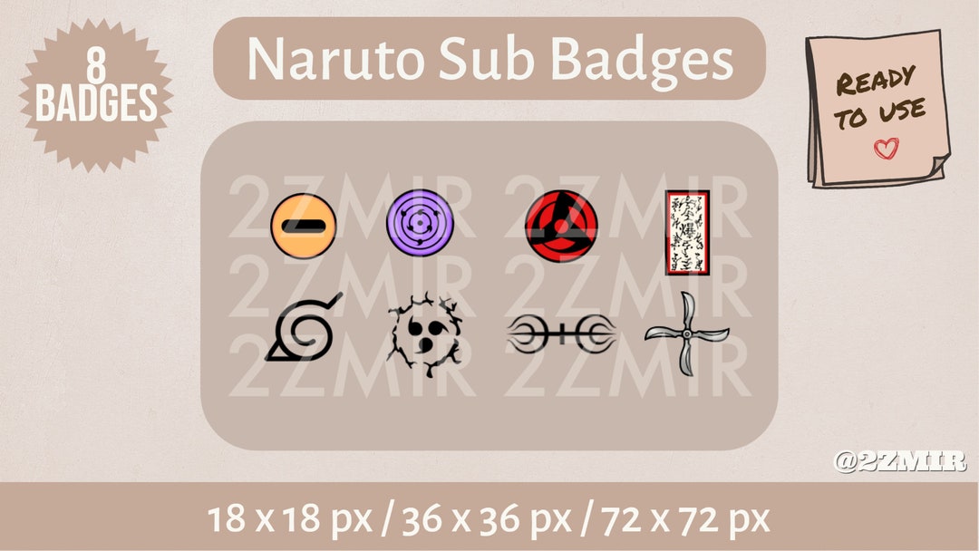 Naruto Twitch Sub Badges / Bit Badges / Streamer Emotes / - Etsy