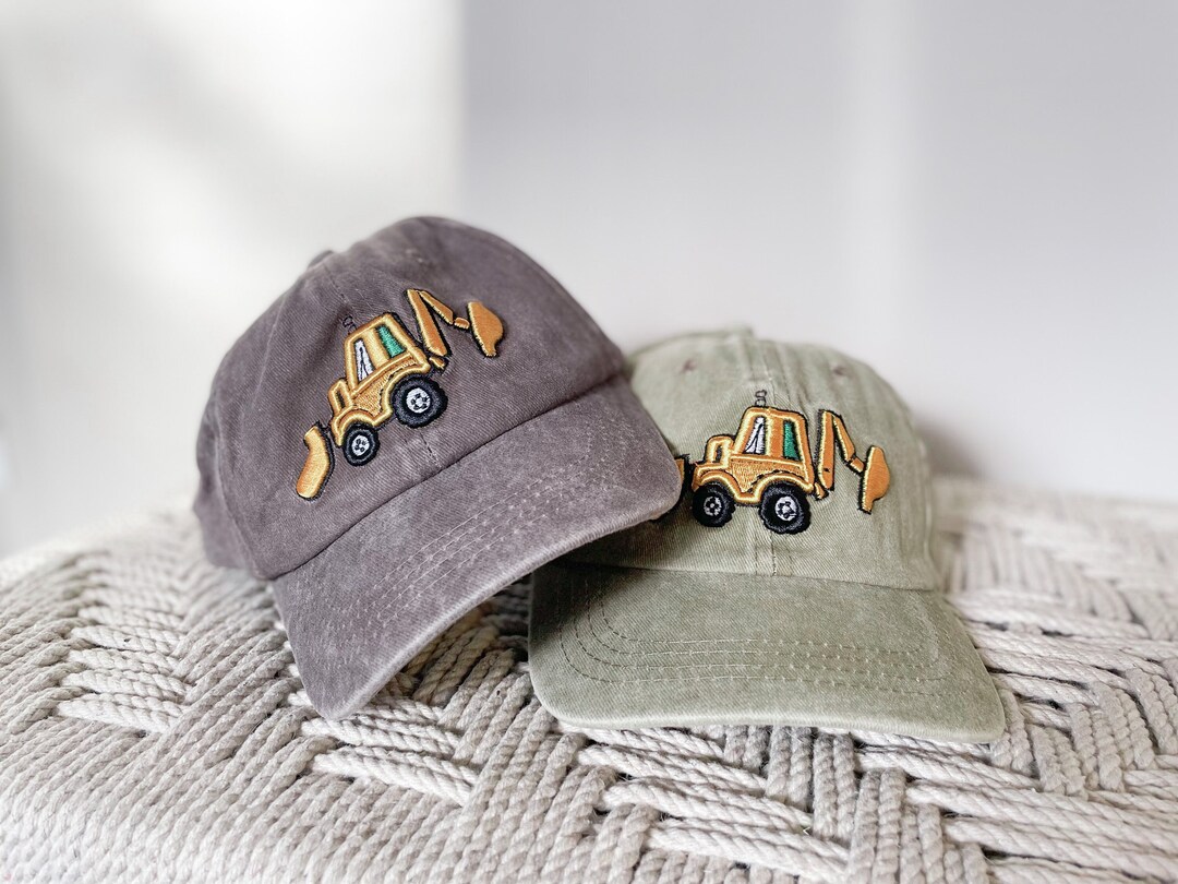 KIDS Excavator Embroidered Baseball Hat - Etsy