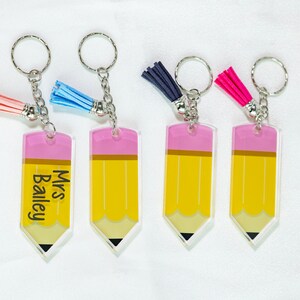 Personalized Teacher Pencil Keychain - Customizable With Name, Perfect ...