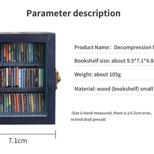 Vintage Pocket Edition Anxiety Bookcase, Customizable Mini Bookshelf ...