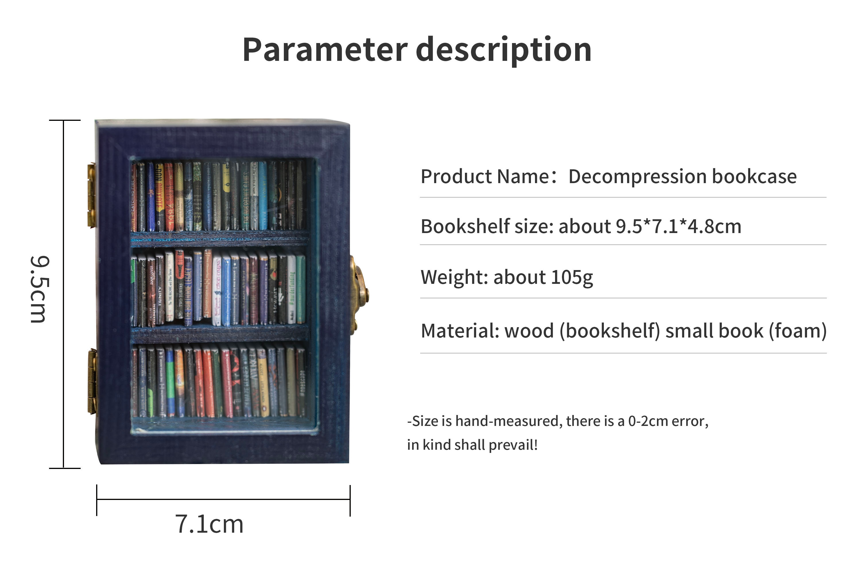 Vintage Pocket Edition Anxiety Bookcase, Customizable Mini Bookshelf ...