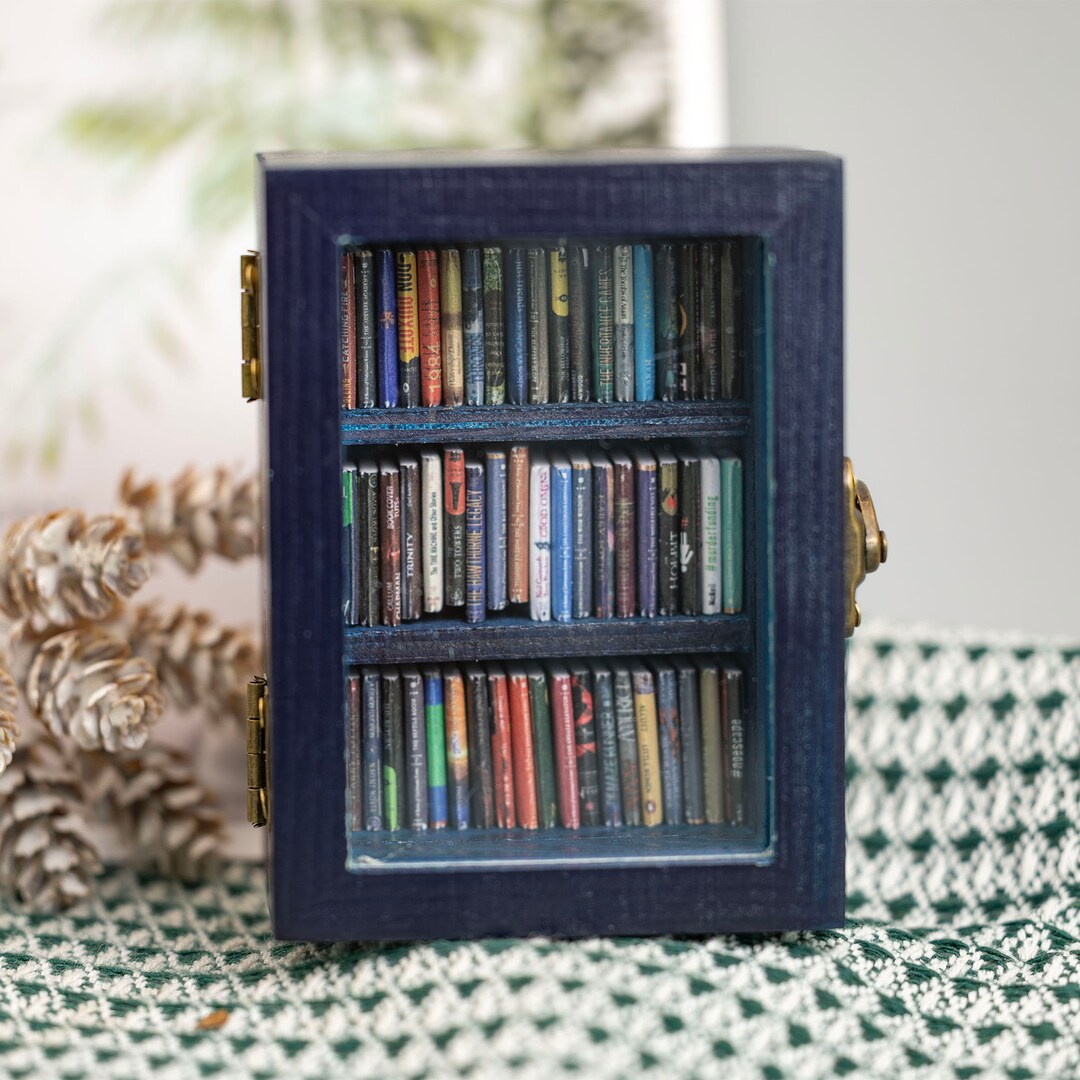 Vintage Pocket Edition Anxiety Bookcase, Customizable Mini Bookshelf ...