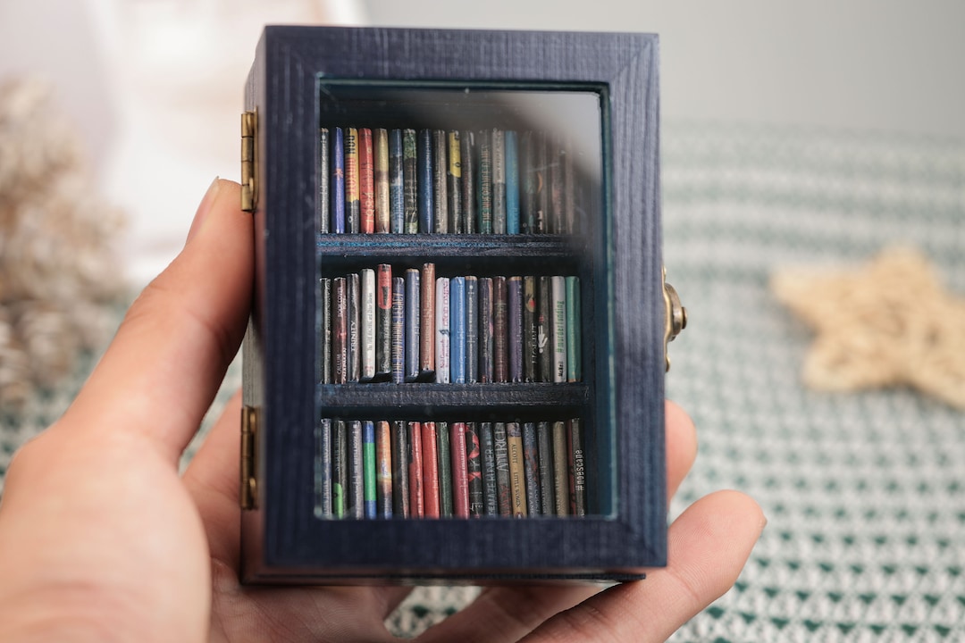 Vintage Pocket Edition Anxiety Bookcase, Customizable Mini Bookshelf ...