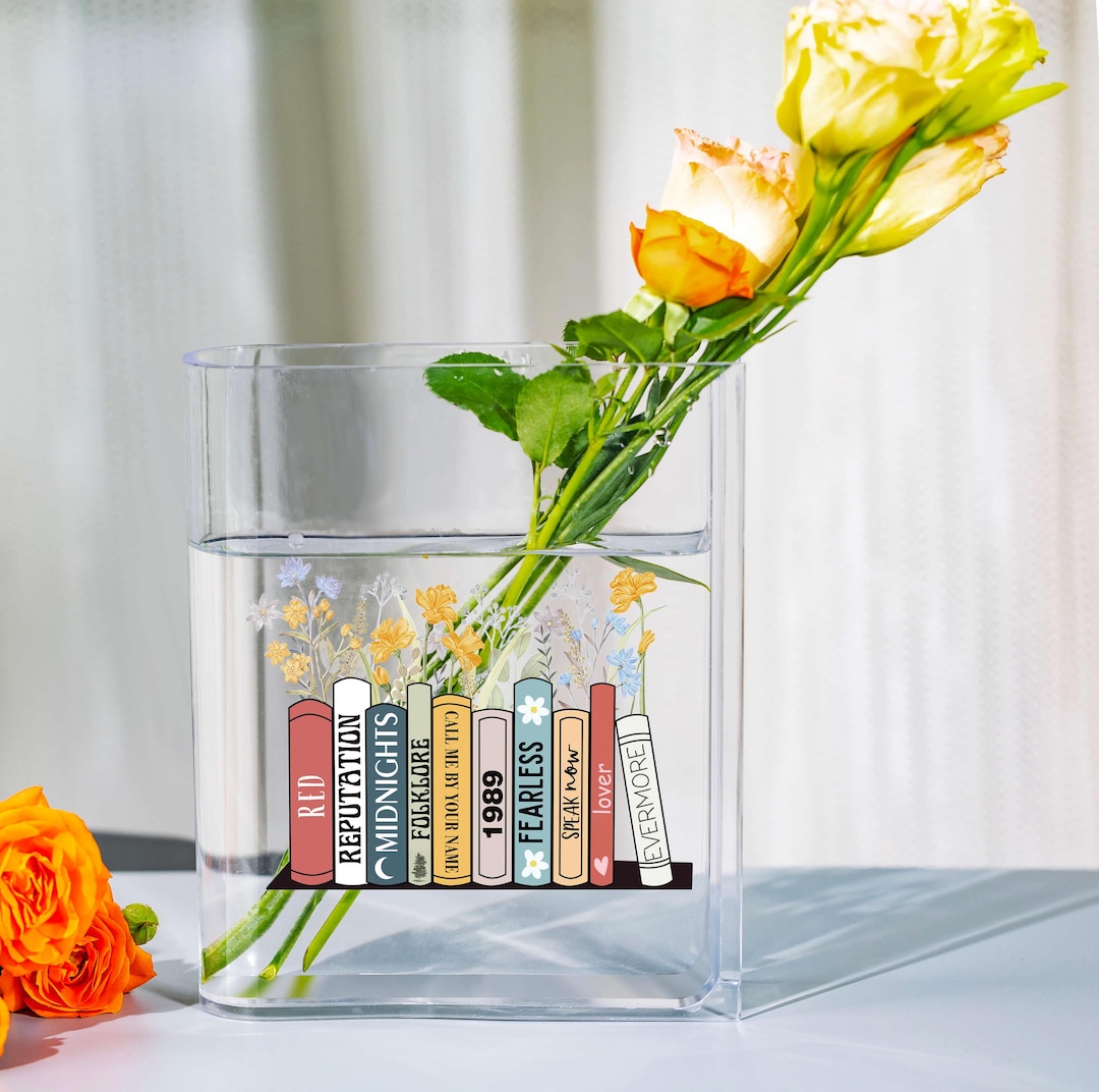 Customized Bookish Acrylic Vase - Personalized Book Vase for Book ...