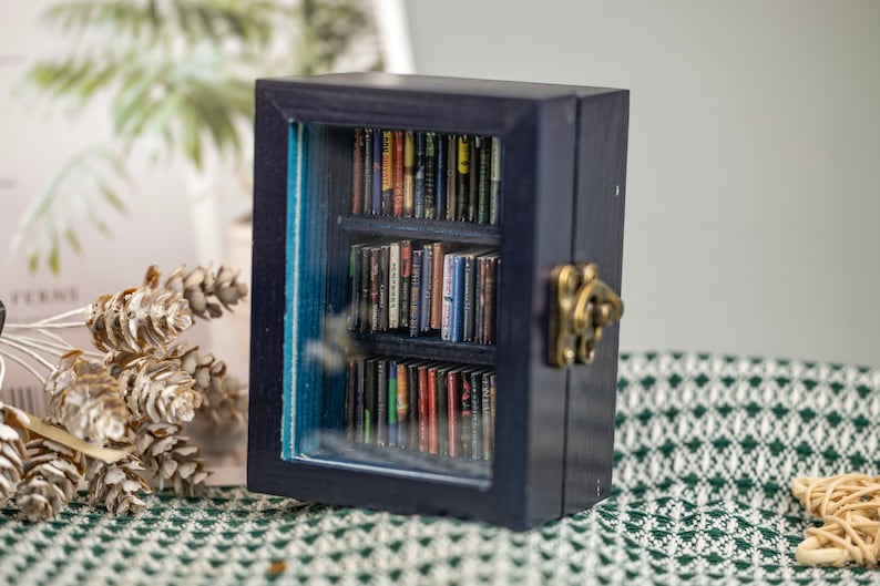 Vintage Pocket Edition Anxiety Bookcase, Customizable Mini Bookshelf ...