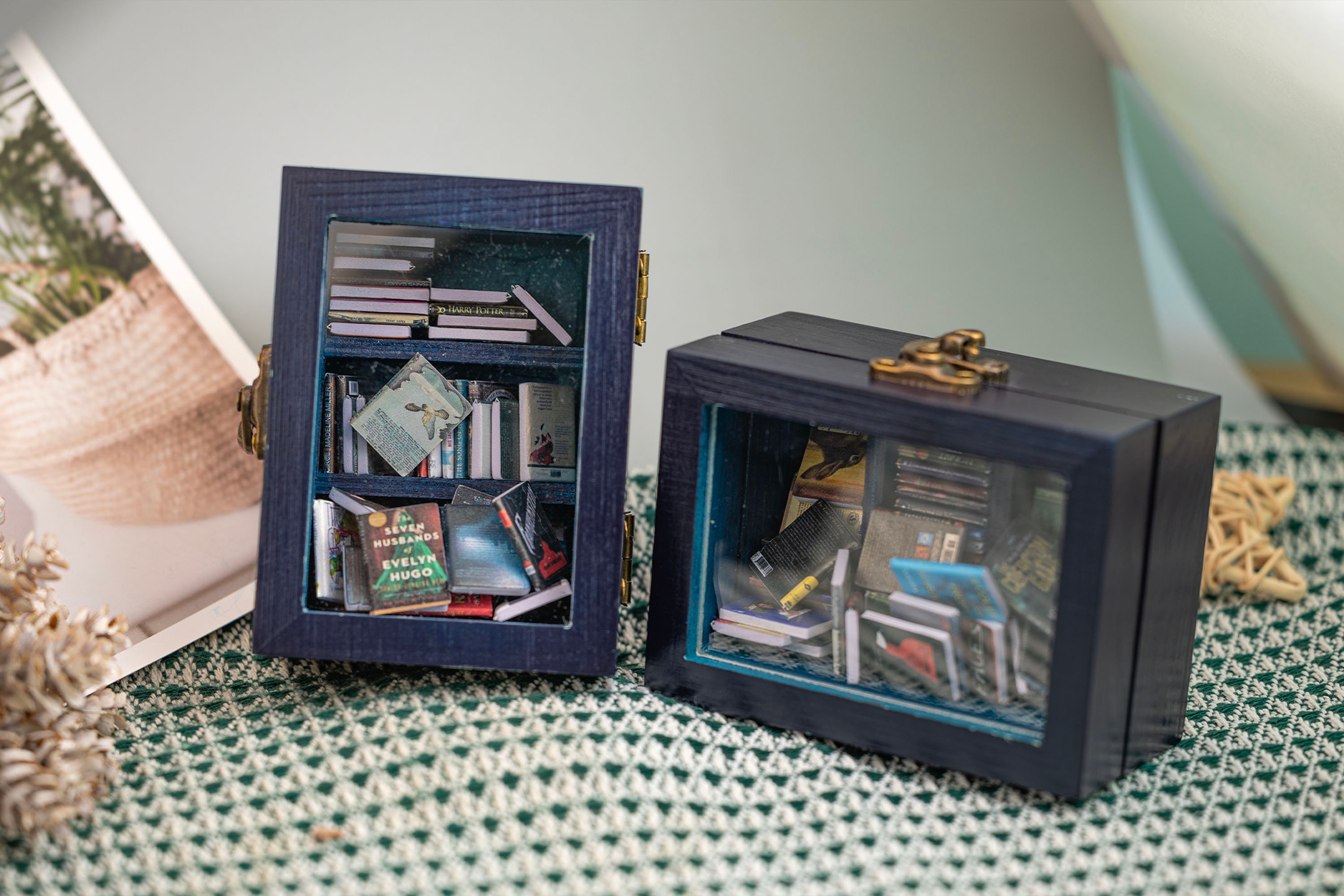 Vintage Pocket Edition Anxiety Bookcase, Customizable Mini Bookshelf ...