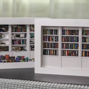 Sleek Anxiety-relief Mini Bookcase - Elegant White Shelf for Book Lovers - Etsy