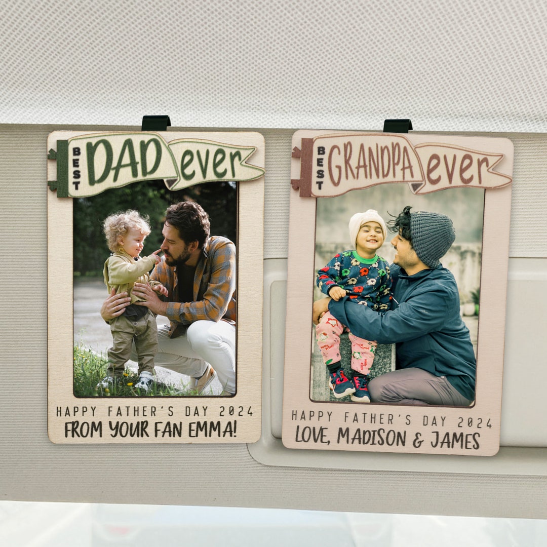 Personalized Gifts for Dad Custom Photo Car Visor Clip, Fathers Day Sun ...
