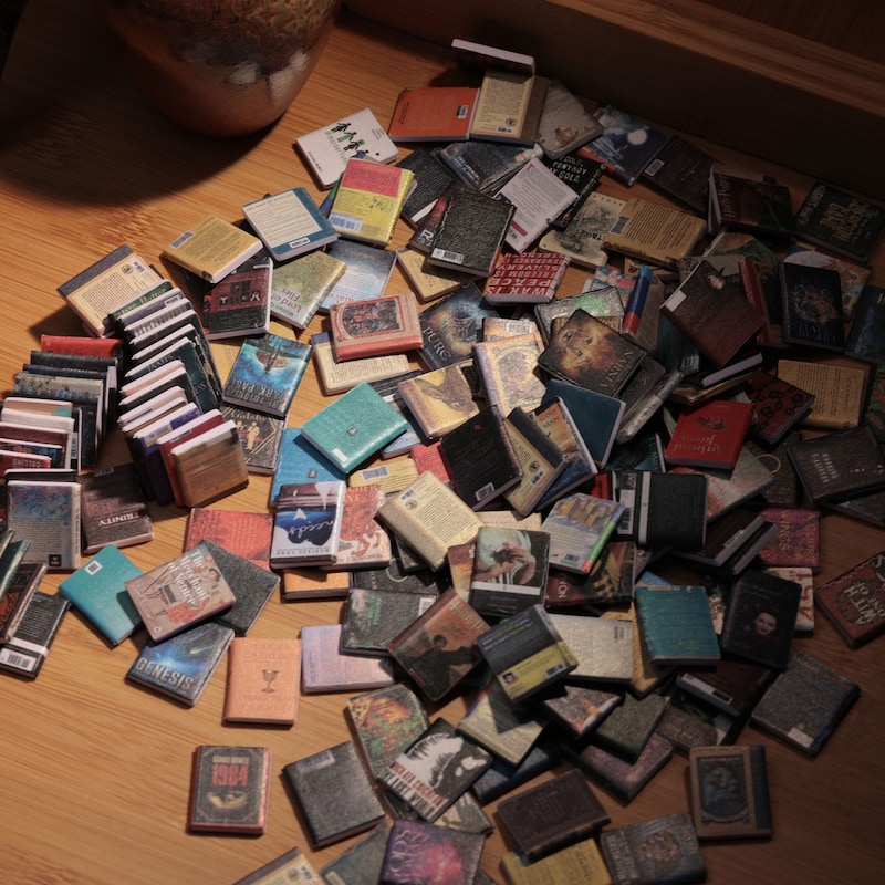 Miniature Library - Etsy