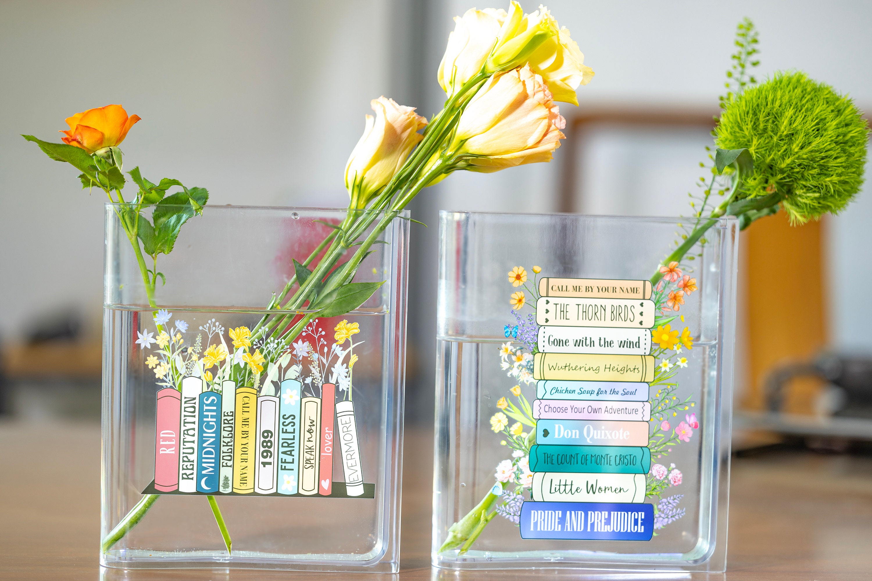 Personalized Eco-friendly Acrylic Book Vase Customizable With Your ...