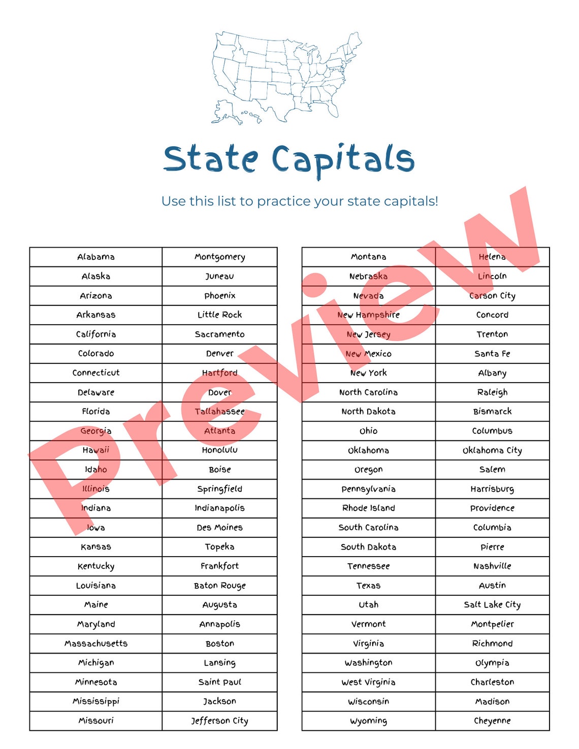 State Capitals - Etsy