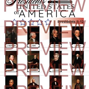Presidents of the USA Guessing Game Pieces Printable - Etsy