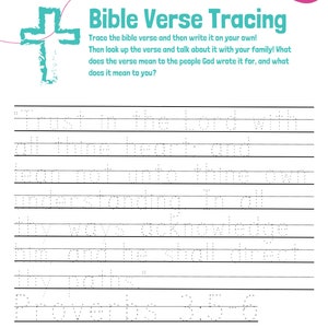 KJV Bible Verse Tracing - Etsy