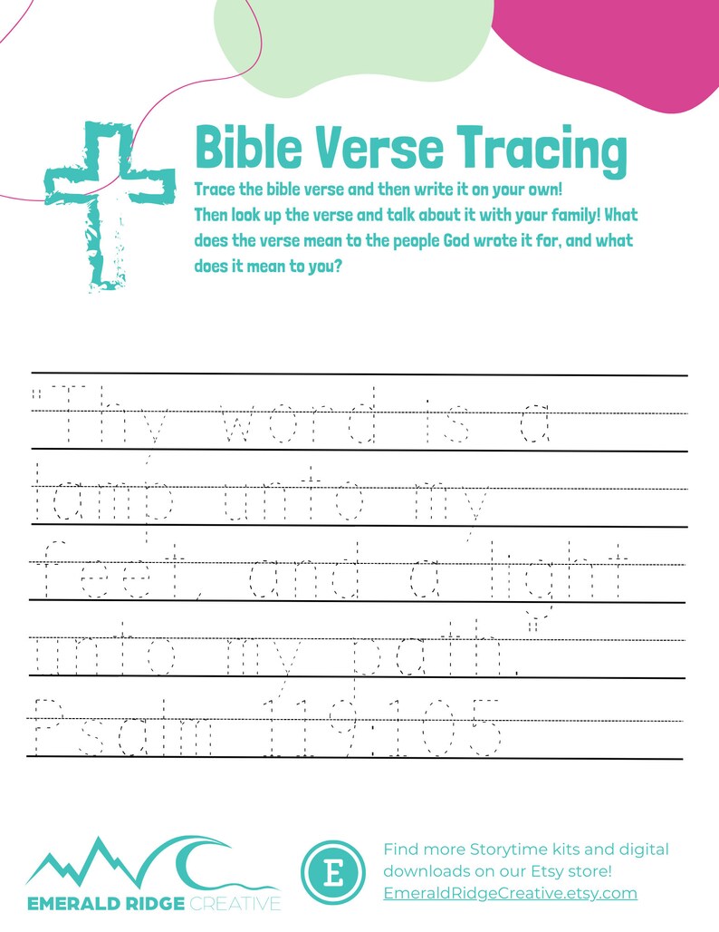 KJV Bible Verse Tracing - Etsy