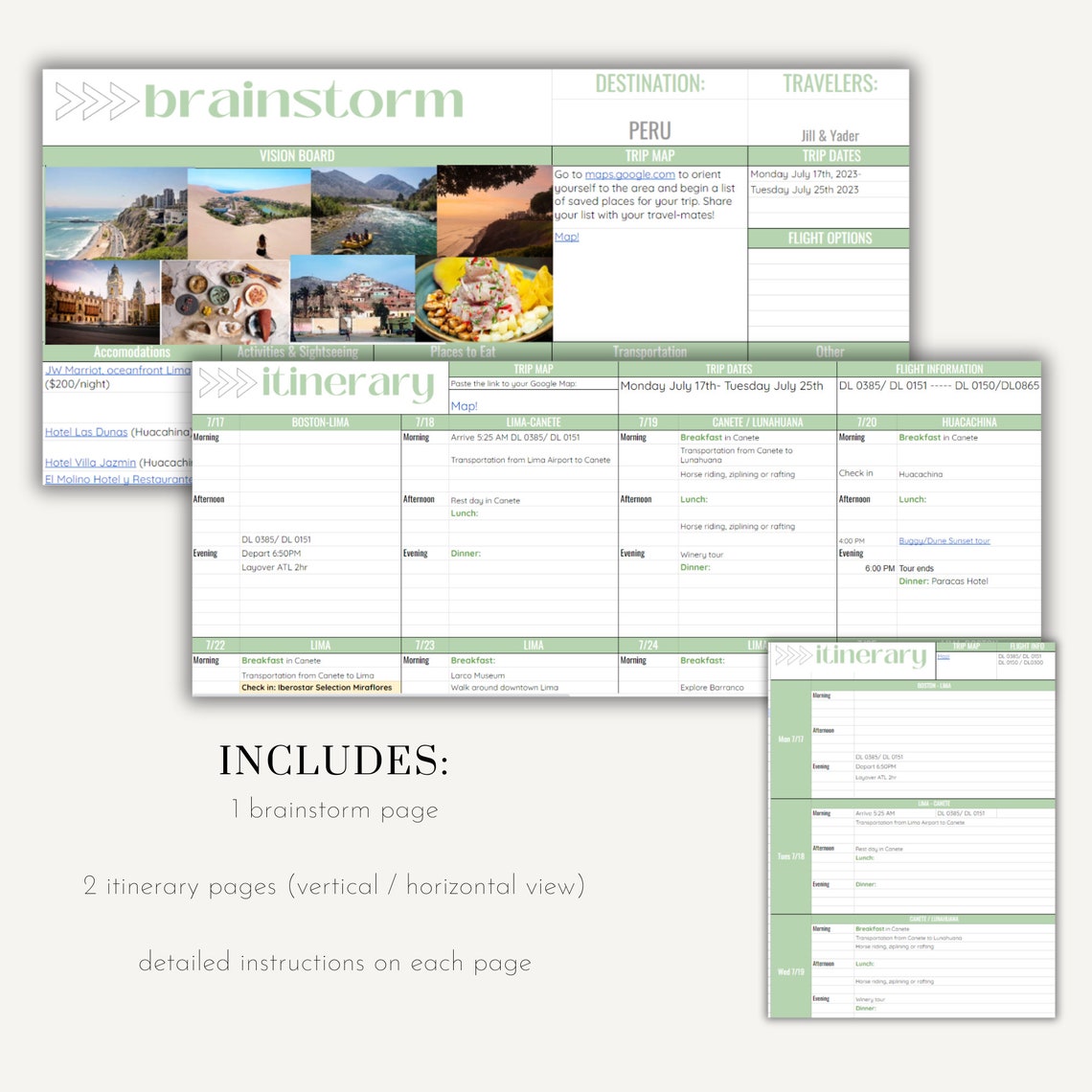 Group Travel Planner (EDITABLE) - Etsy