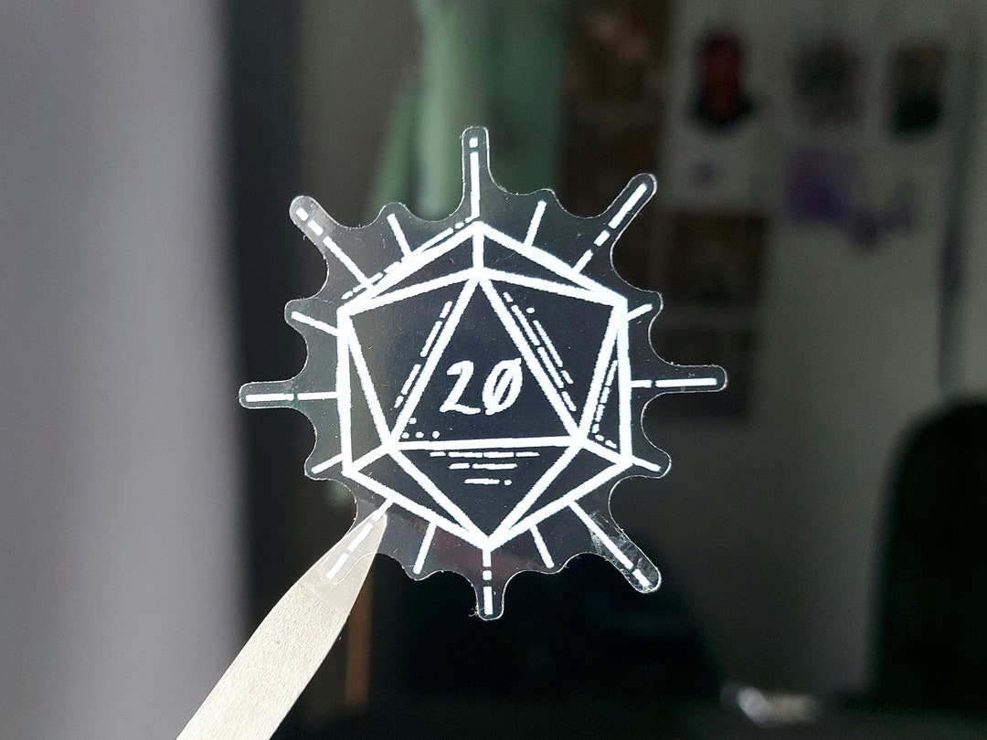 Dice Stickers, Transparent White Ink Stickers - Etsy