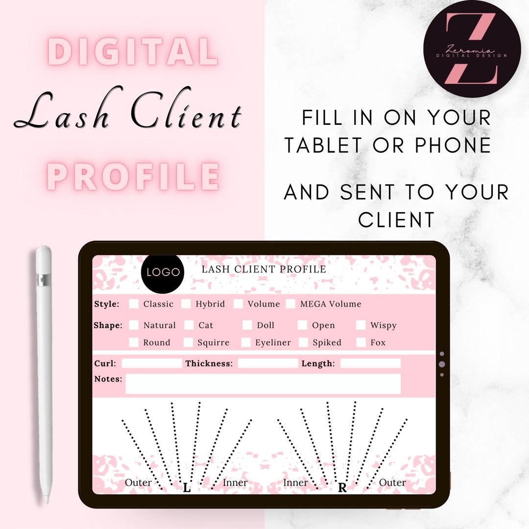 Lash Client Profile, Digital Template, Eyelash Extensions, Client ...