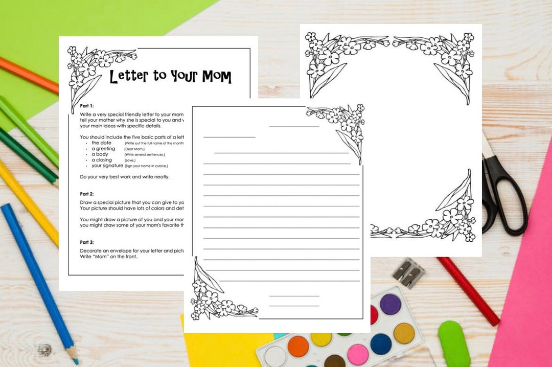 Mother's Day Worksheet - Letter to Your Mom - Etsy
