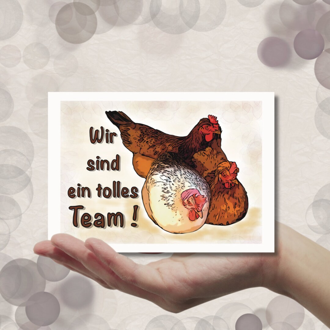 Postkarte Hühner Wir sind ein tolles Team matt A6 - Etsy.de Postkarte Hühner Wir sind ein tolles Team matt A6 - Etsy.de