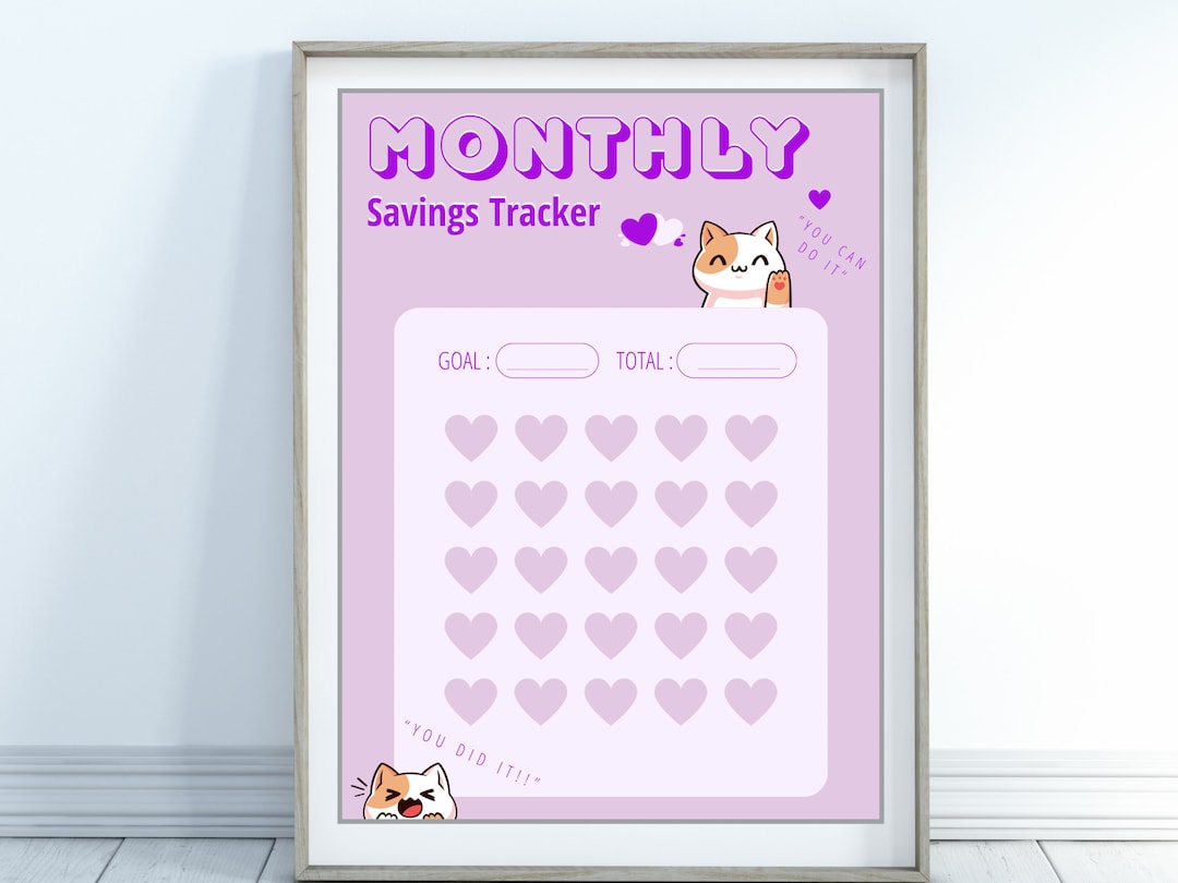 KAWAII SAVINGS TRACKER Pdf - Cute Kawaii Aesthetics Savings Planner ...