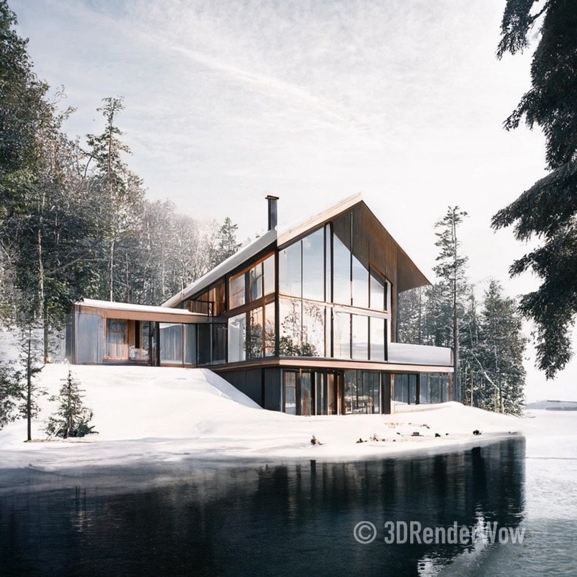 3D Rendering Custom Photorealistic Architecture MODERN House Render ...