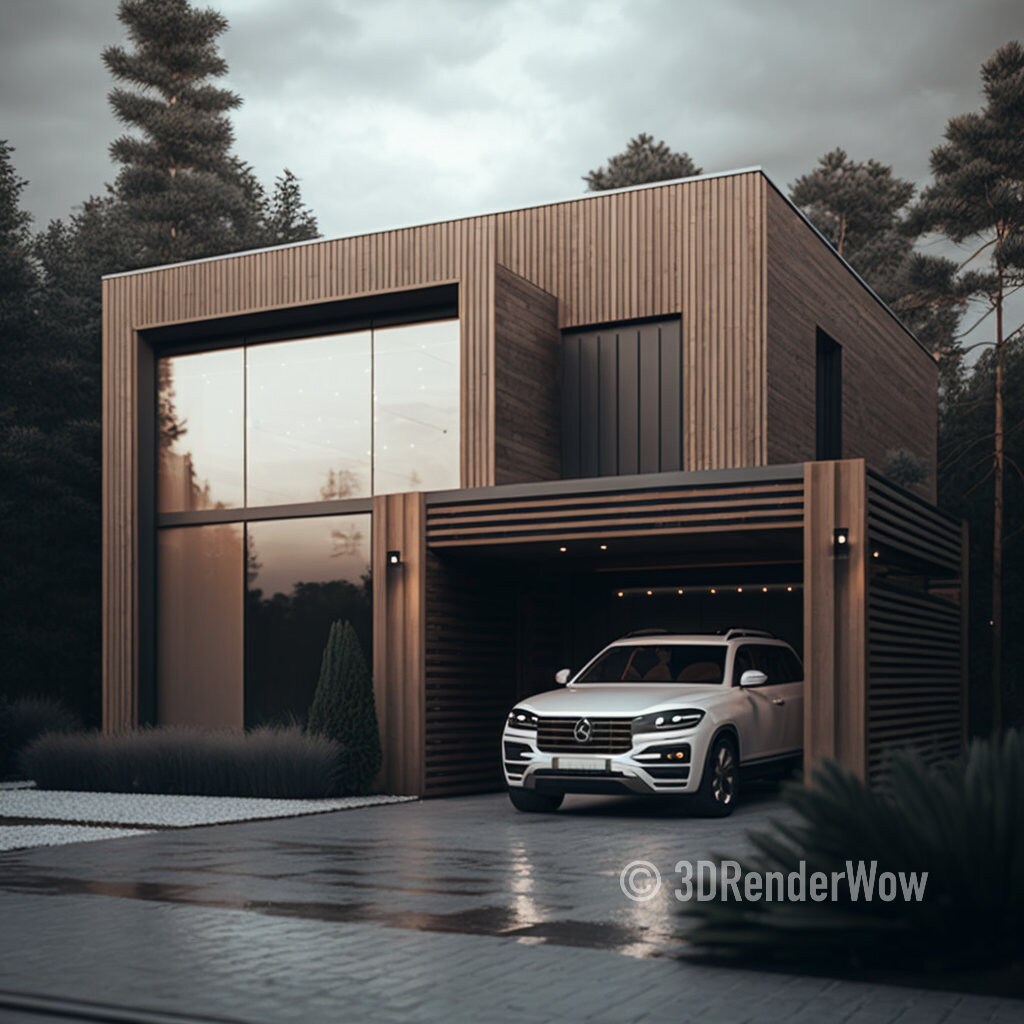 3D Rendering Custom Photorealistic Architecture MODERN House Render ...