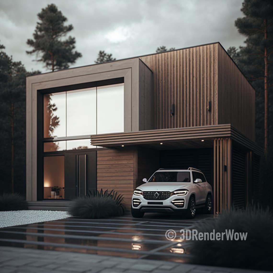 3D Rendering Custom Photorealistic Architecture House MODERN Kitchen ...