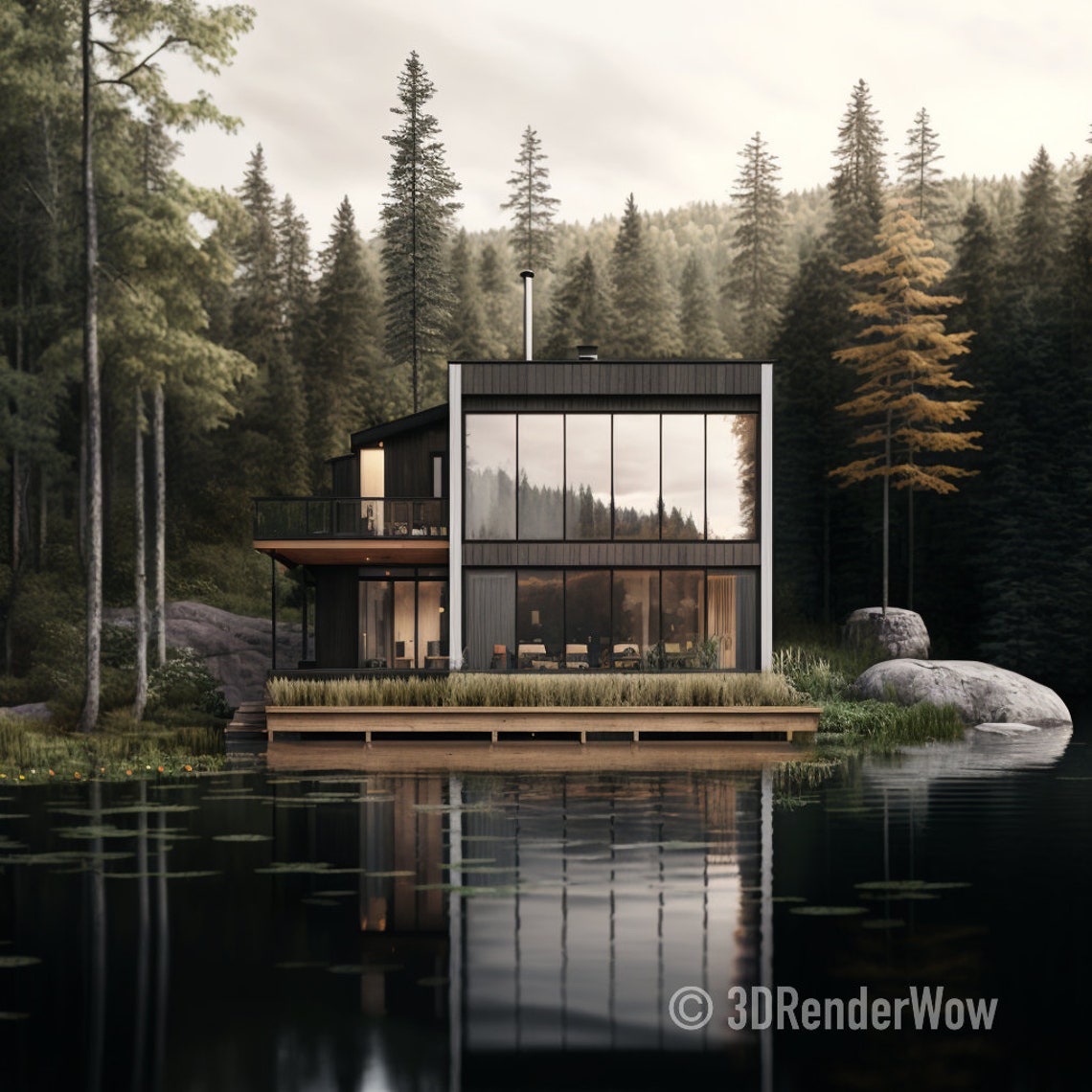 3D Rendering Custom Photorealistic Architecture House MODERN Kitchen ...