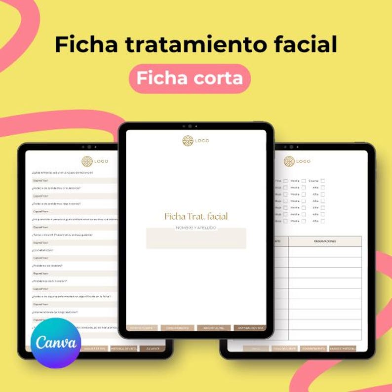 SPANISH - Facial Treatment Form, Esthetician Template, Facial ...