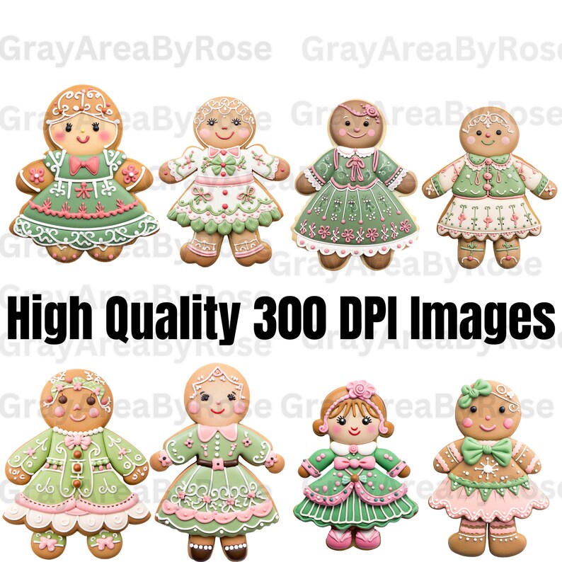 Gingerbread Cookie Clipart Bundle, Christmas PNG (commercial Use) - Etsy