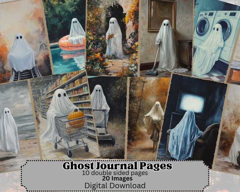 Ghost Junk Journal Pages, Cute Ghosts, Printable Journal Pages ...