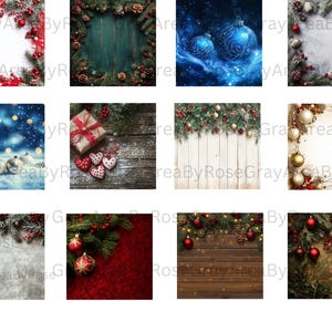 Christmas Backgrounds, Christmas Digital Papers, Wood Backgrounds ...