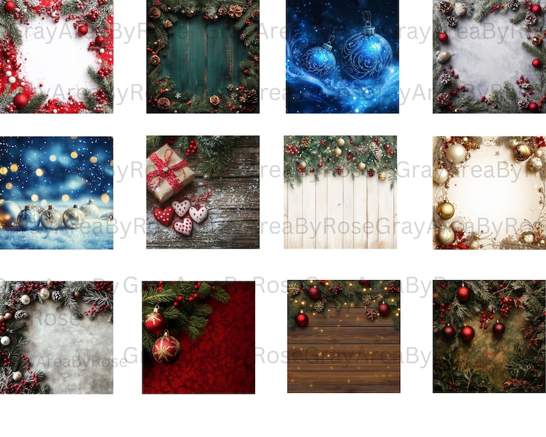 Christmas Backgrounds, Christmas Digital Papers, Wood Backgrounds ...