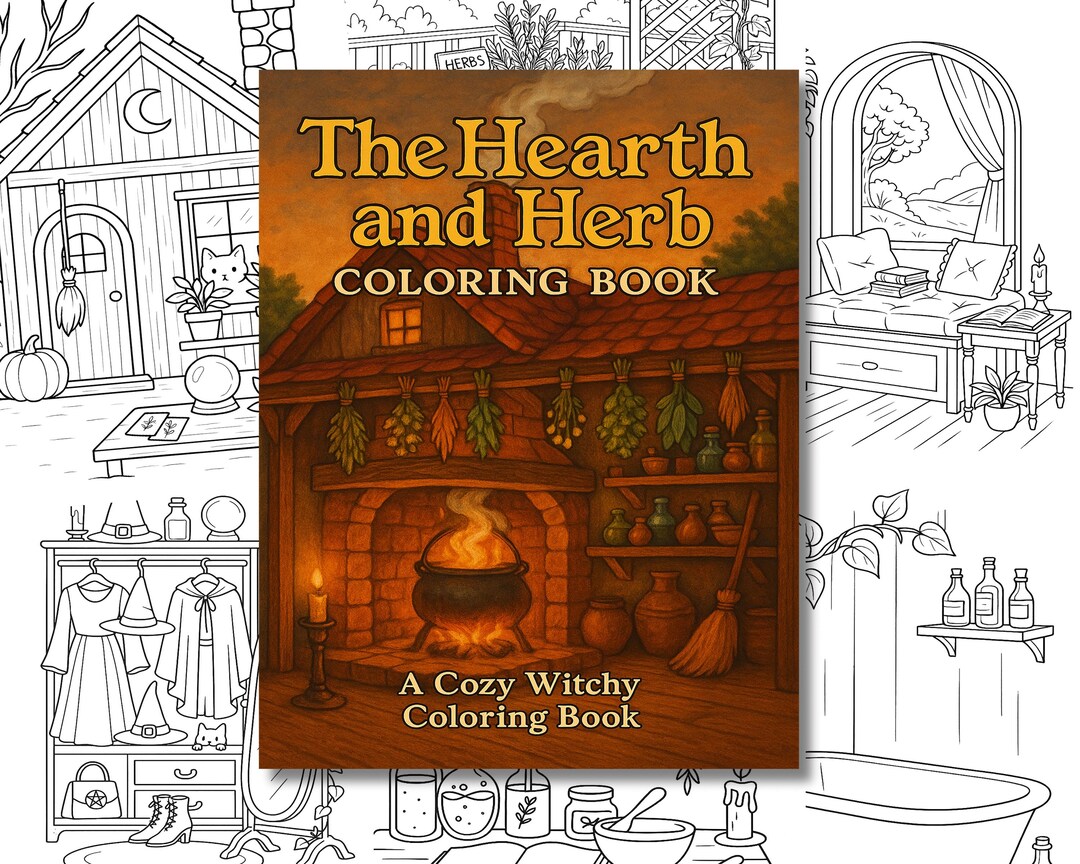The Hearth and Herb Coloring Book PDF – Cozy Witchy Cottagecore ...