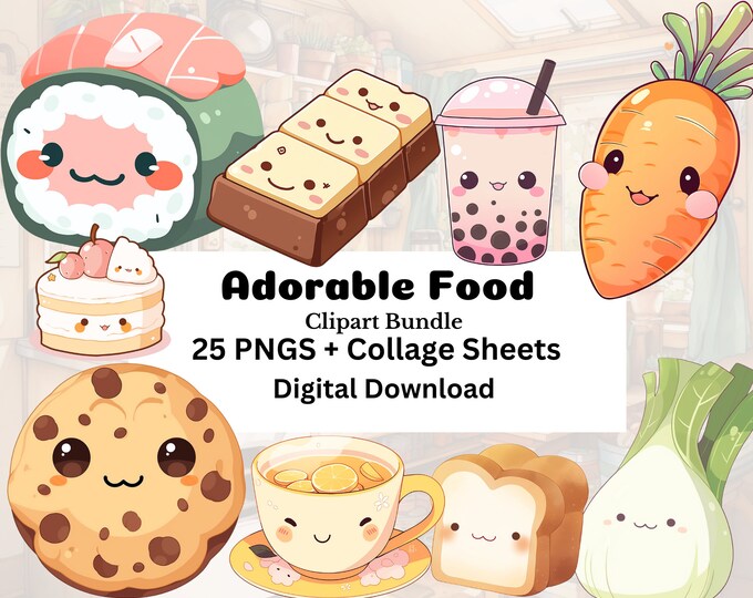Kawaii Street Food PNG Bundle - Etsy Canada