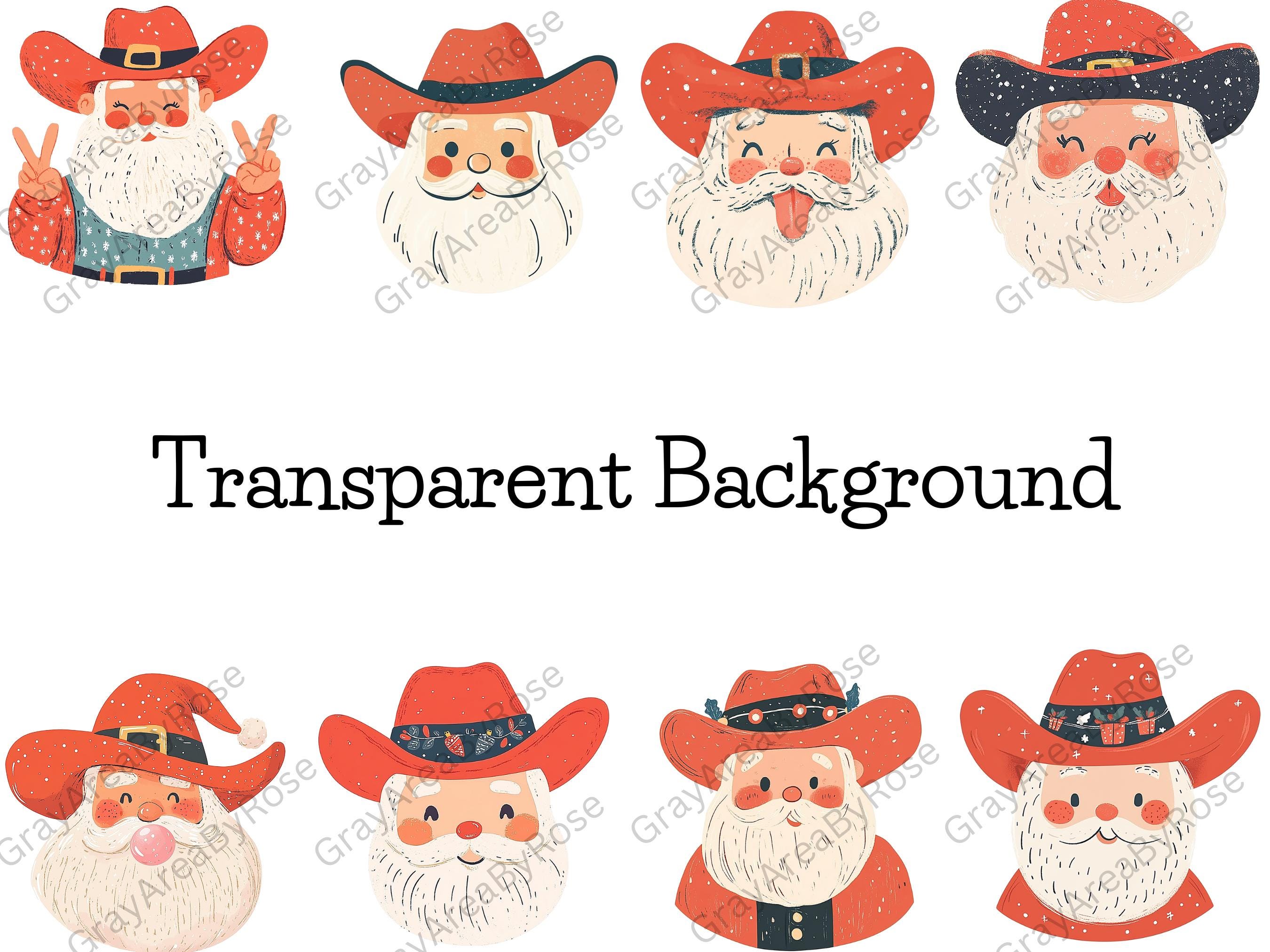 Cowboy Santa Claus Clipart Bundle, Wild West Png, Country Western ...
