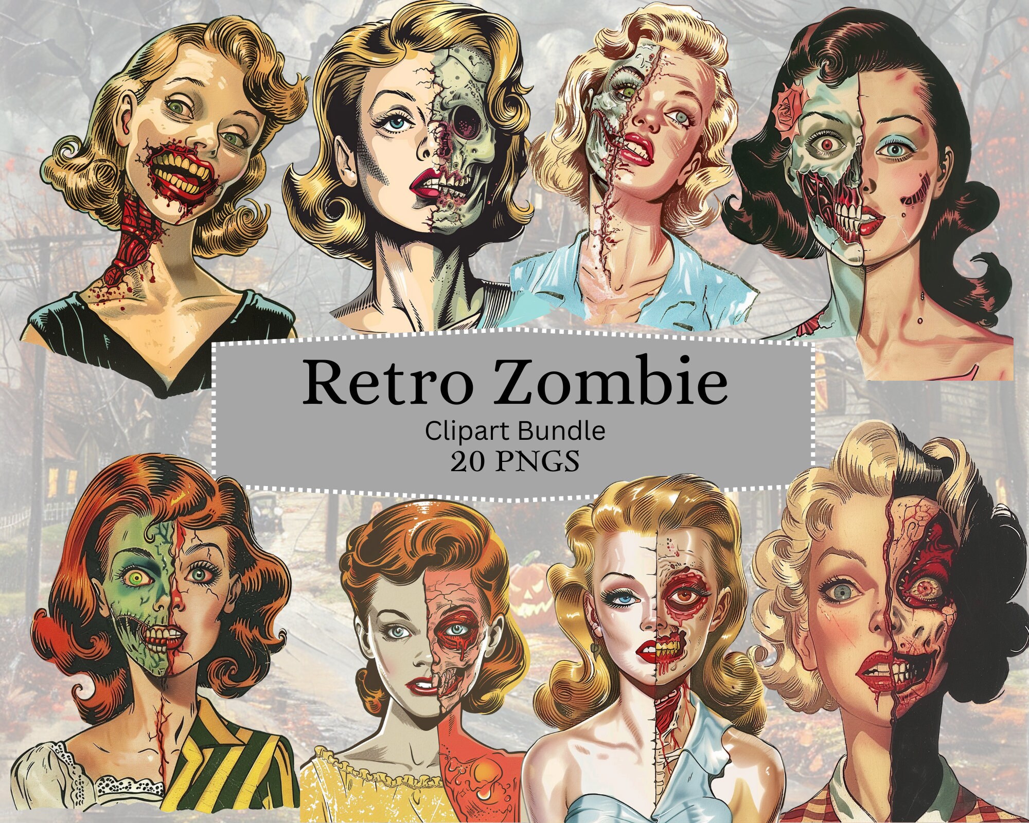 Vintage Zombie Women, Retro 1950s Horror, Horror Zombie, Scrapbooking ...
