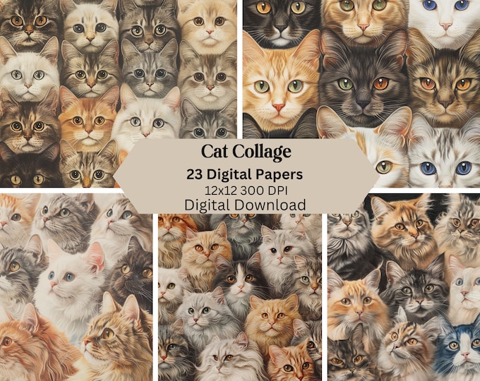 Cat Scrapbook Paper Printable Paper Scrapbooking Paper Junk Journal ...