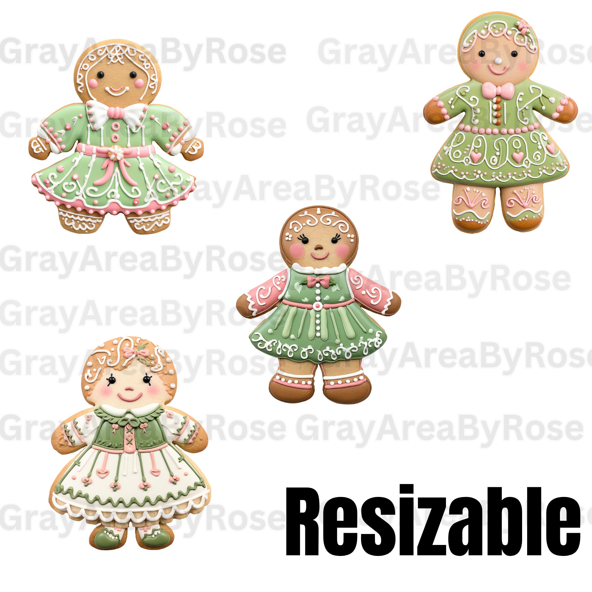 Gingerbread Cookie Clipart Bundle, Christmas Gingerbread Cookies ...
