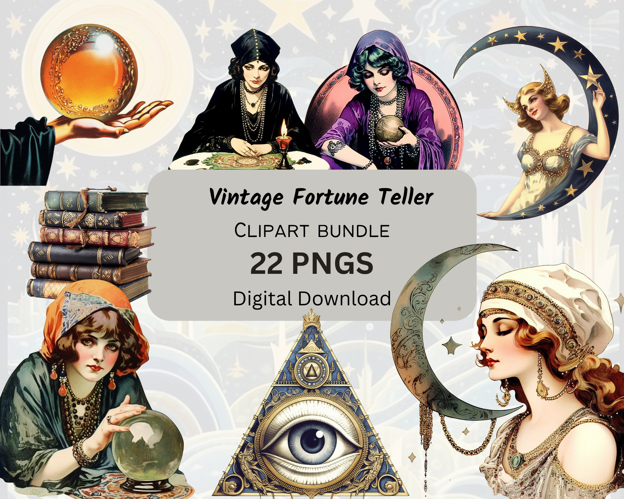 Vintage Fortune Teller Clipart