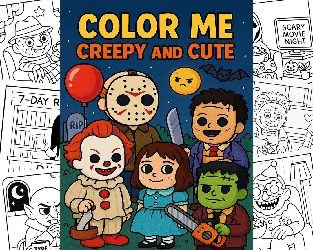 Color Me Creepy and Cute | Spooky Kawaii Coloring Book – Printable PDF ...
