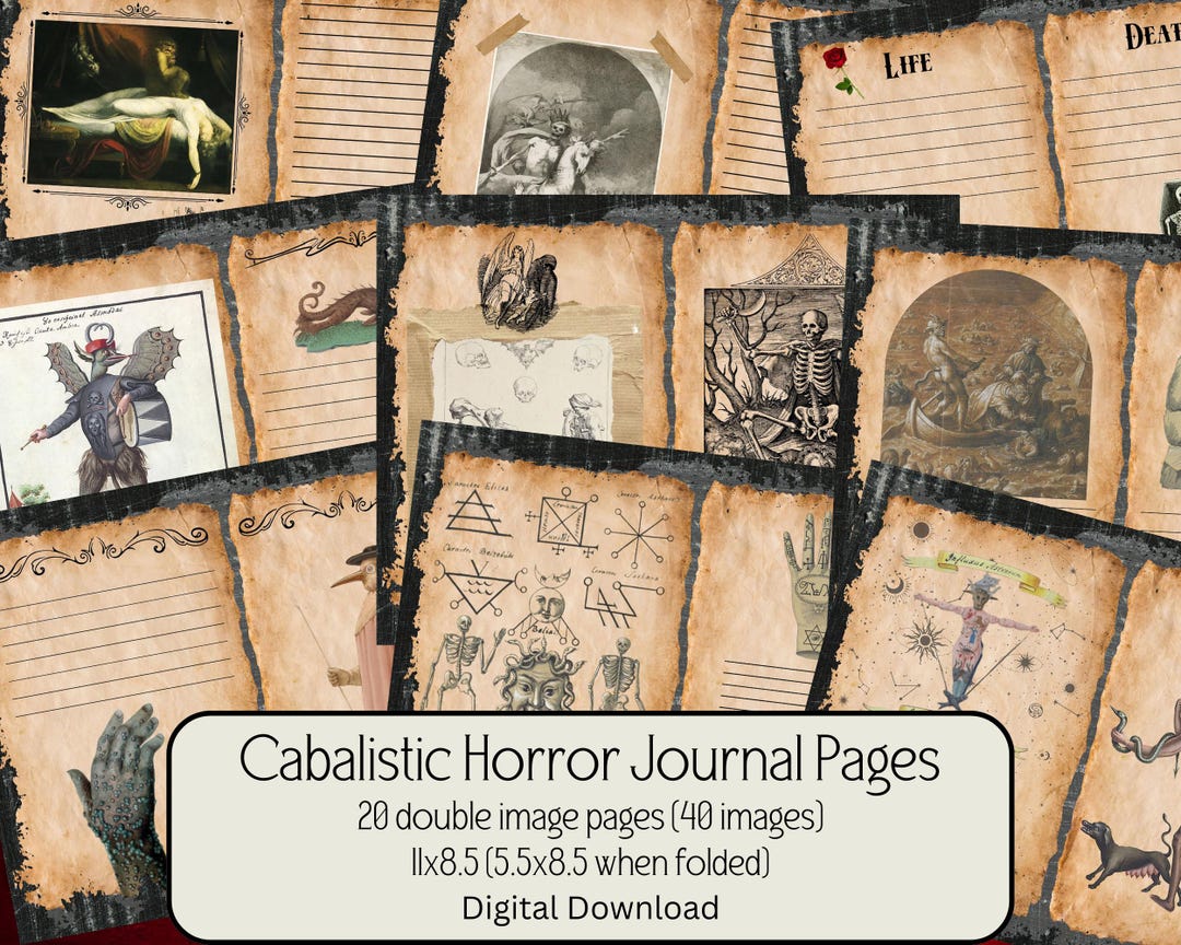Cabalistic Horror Journal Pages, Grimoire Journal, Horror Themed ...