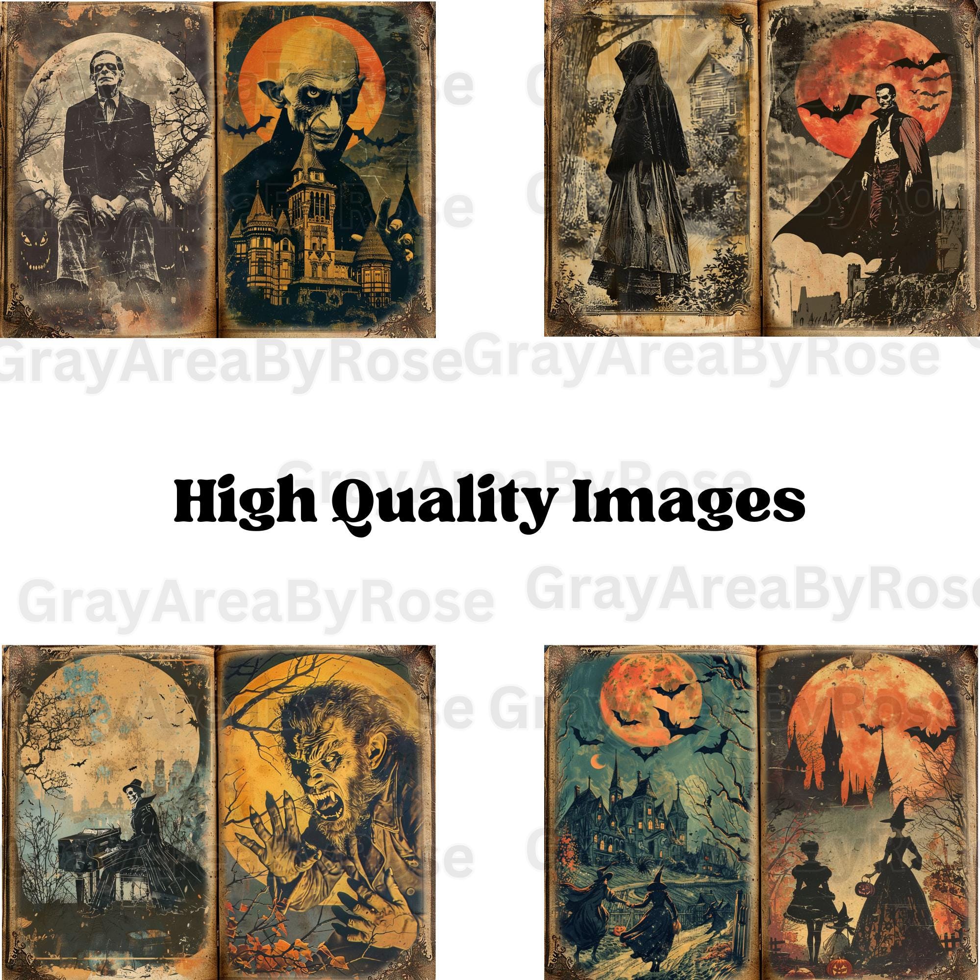 Halloween Junk Journal, Vintage Ephemera, Junk Journal Kit, Card Making ...