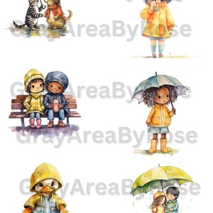 Watercolor Rainy Day Cozy Clipart Scrapbooking Junk Journal Invitations ...