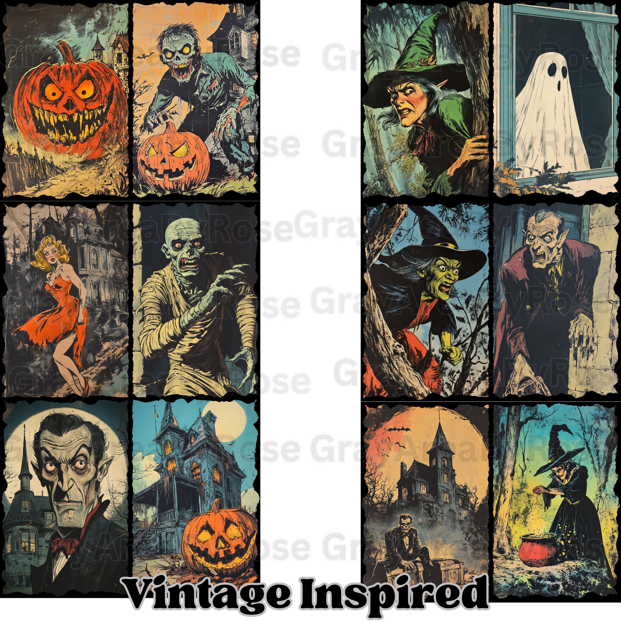 Haunted Halloween Junk Journal Pages, Vintage Inspired Ephemera, Junk ...