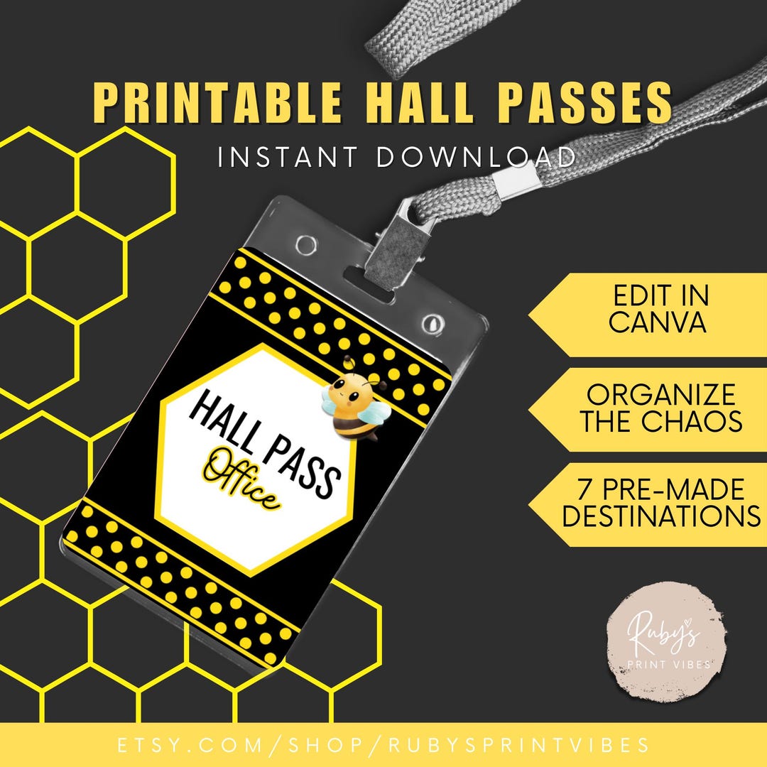 Classroom Hall Passes for Teachers in Elementary and Middle Schools ...