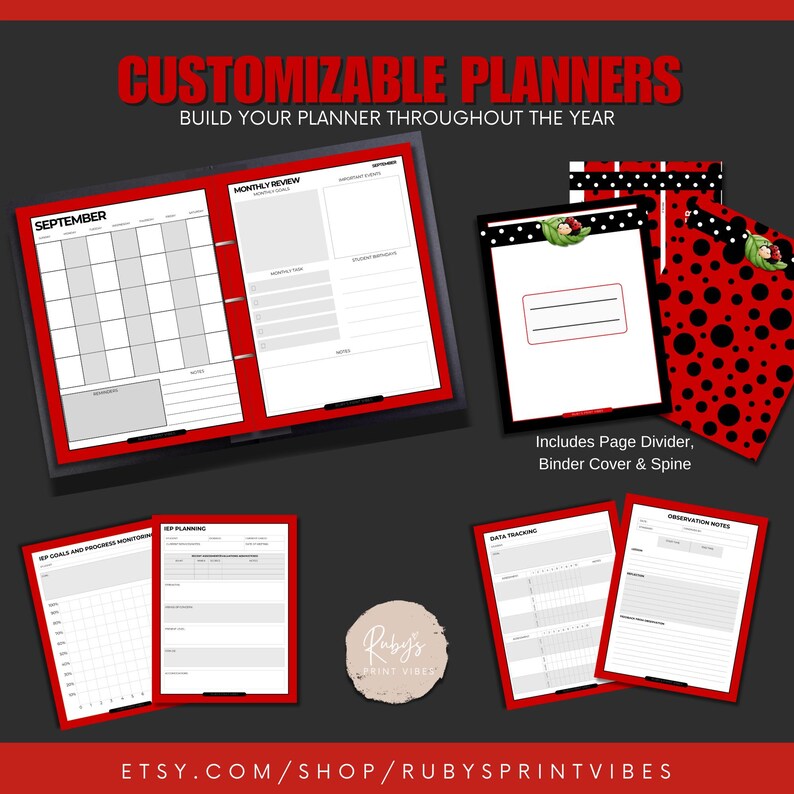 2024 2025 Printable Teacher Planner for Classroom Management Ladybug ...