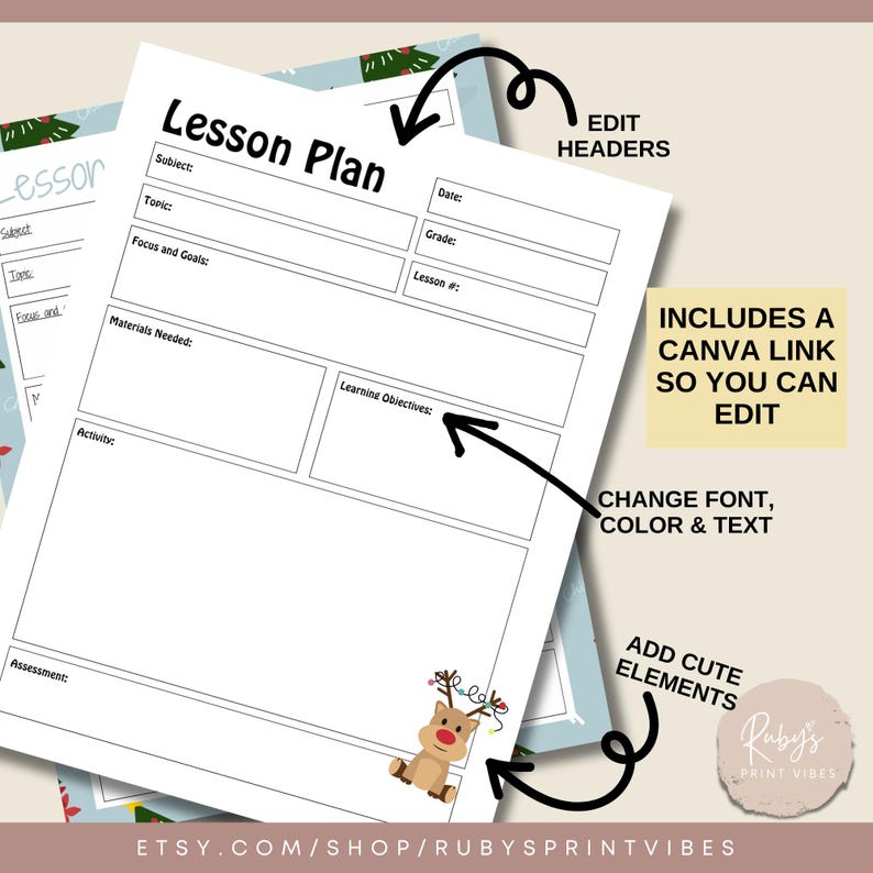 Winter Themed Daily Lesson Plan Template for Teacher Lesson Planning ...